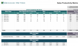 Sales Productivity Metrics (Monthly) | Demand Metric